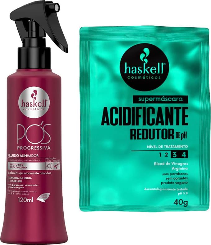Kit Haskell Fluido Pós Progressiva +Máscara Acidificante 40g