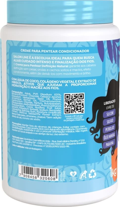 Kit com 3 Cremes Para Pentear Definição Salon Line