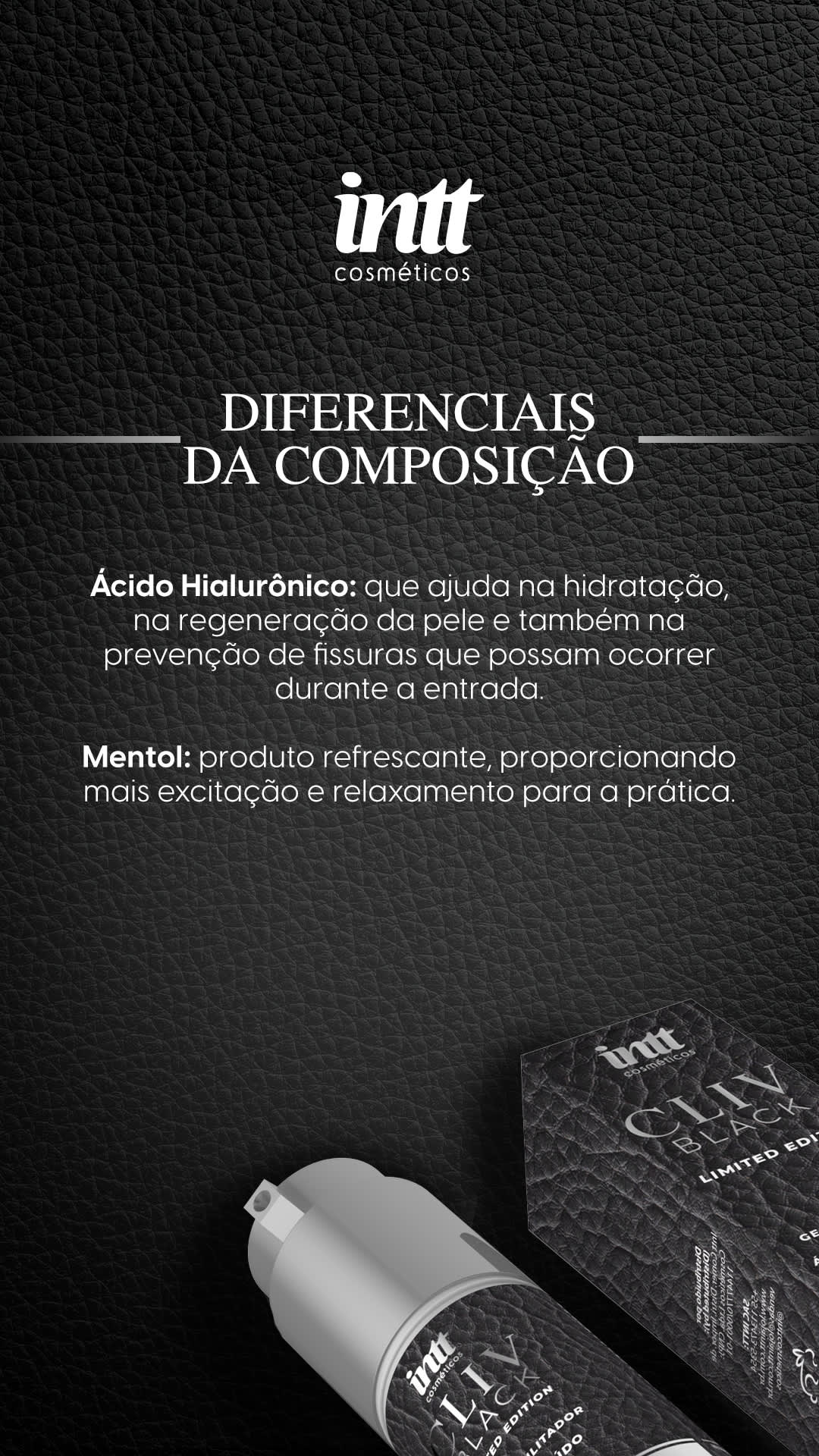Gel Lubrificante Corporal Intt Cliv Black | Beleza na Web