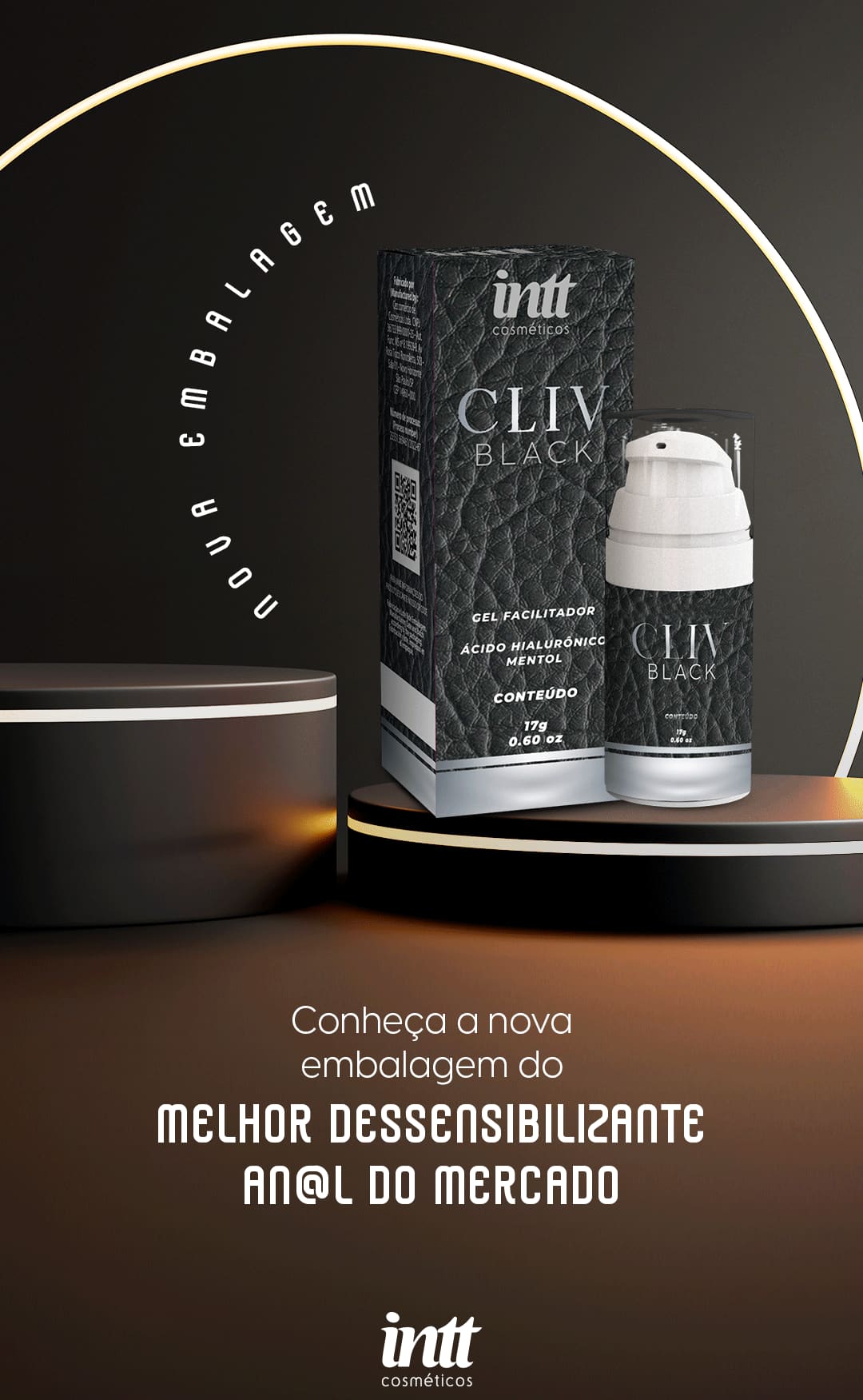 Gel Lubrificante Corporal Intt Cliv Black | Beleza na Web