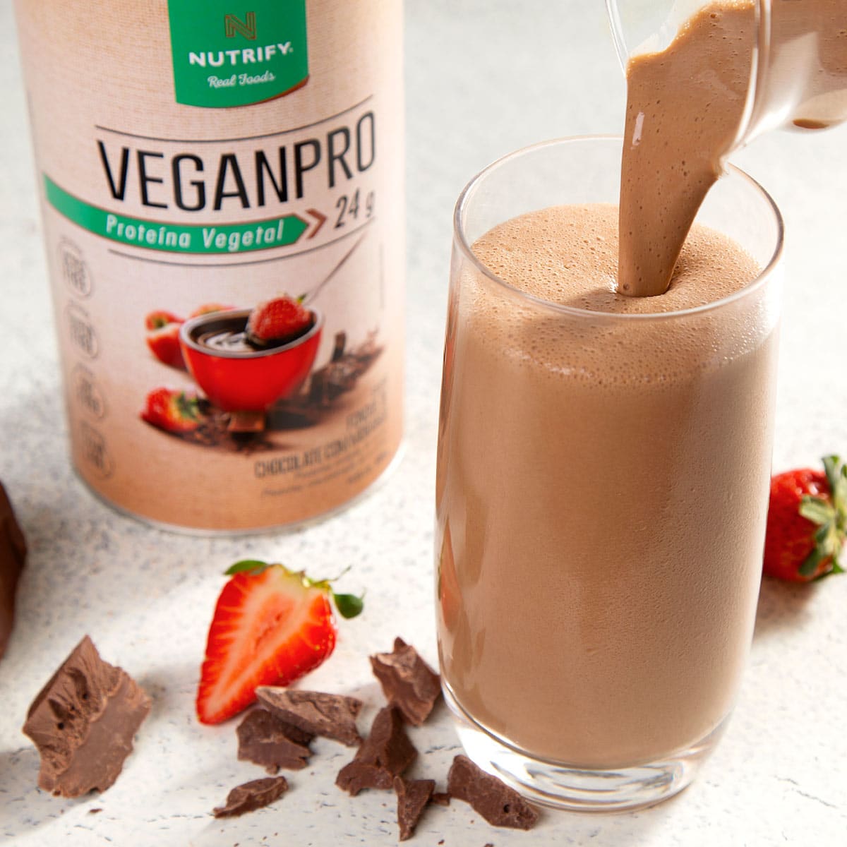 Veganpro Nutrify Proteína Vegetal em Pó Sabor - Fondue de Chocolate
