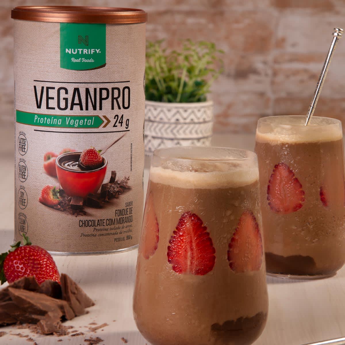 Veganpro Nutrify Proteína Vegetal em Pó Sabor - Fondue de Chocolate