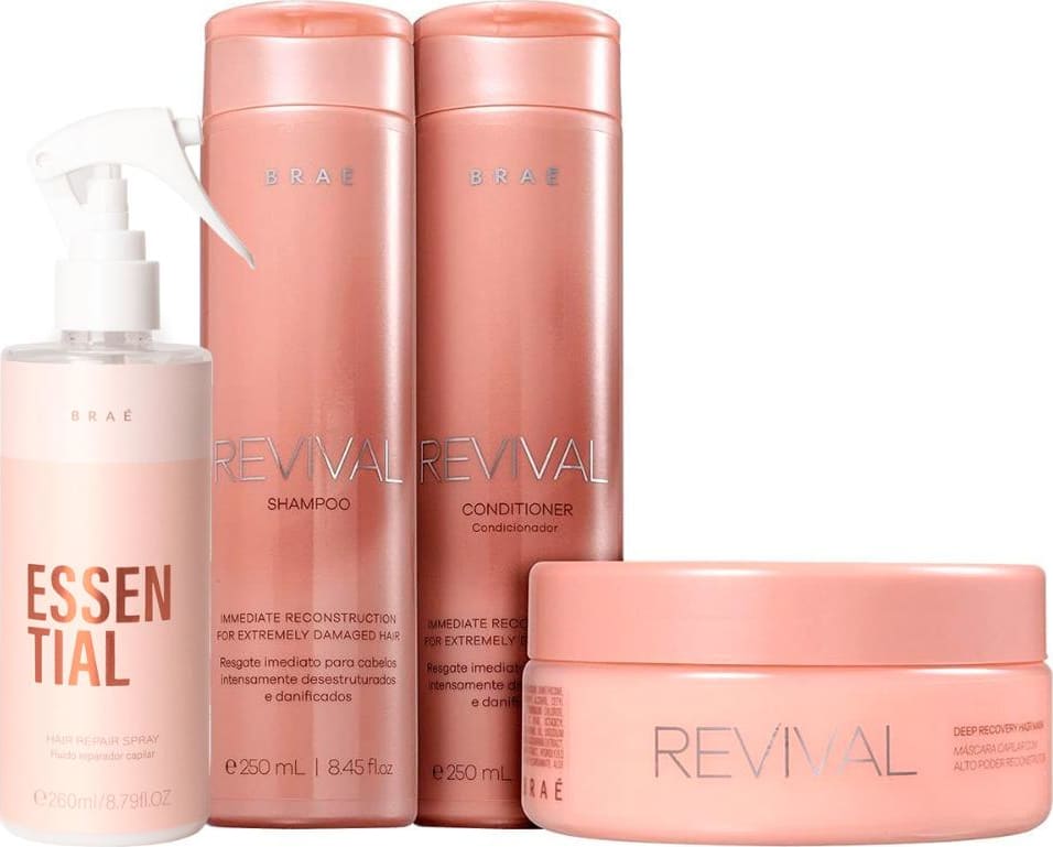 Braé Revival Shampoo/Condicionador/Máscara +Fluido Essential