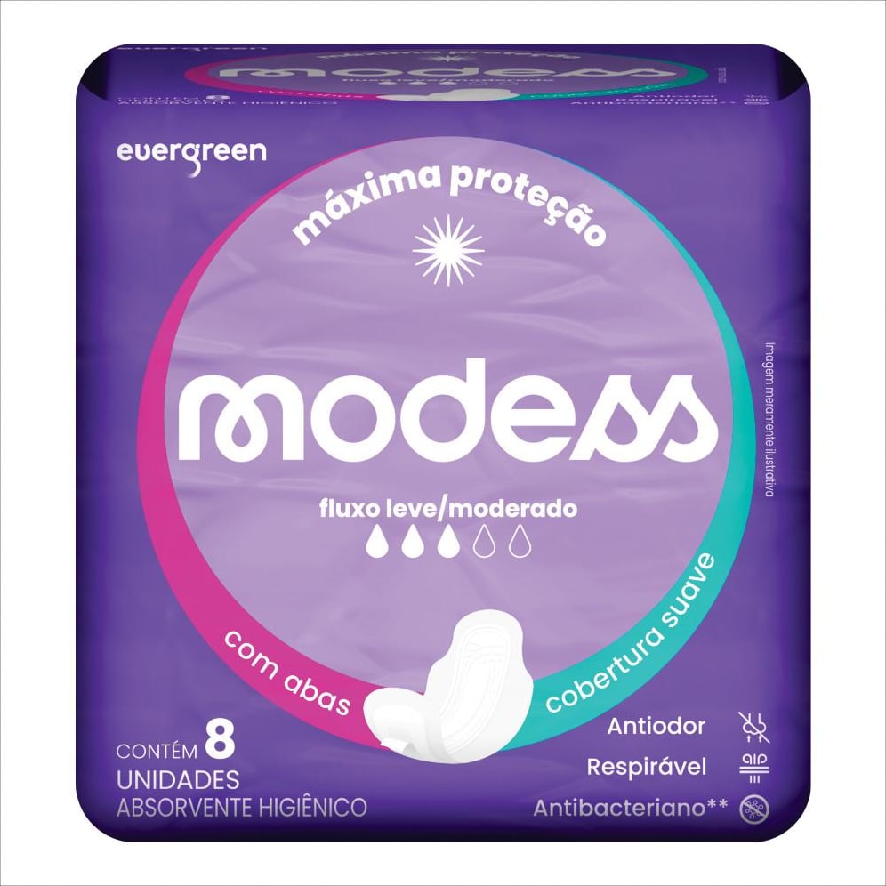 Absorvente Modess Malha Suave com Abas 8un