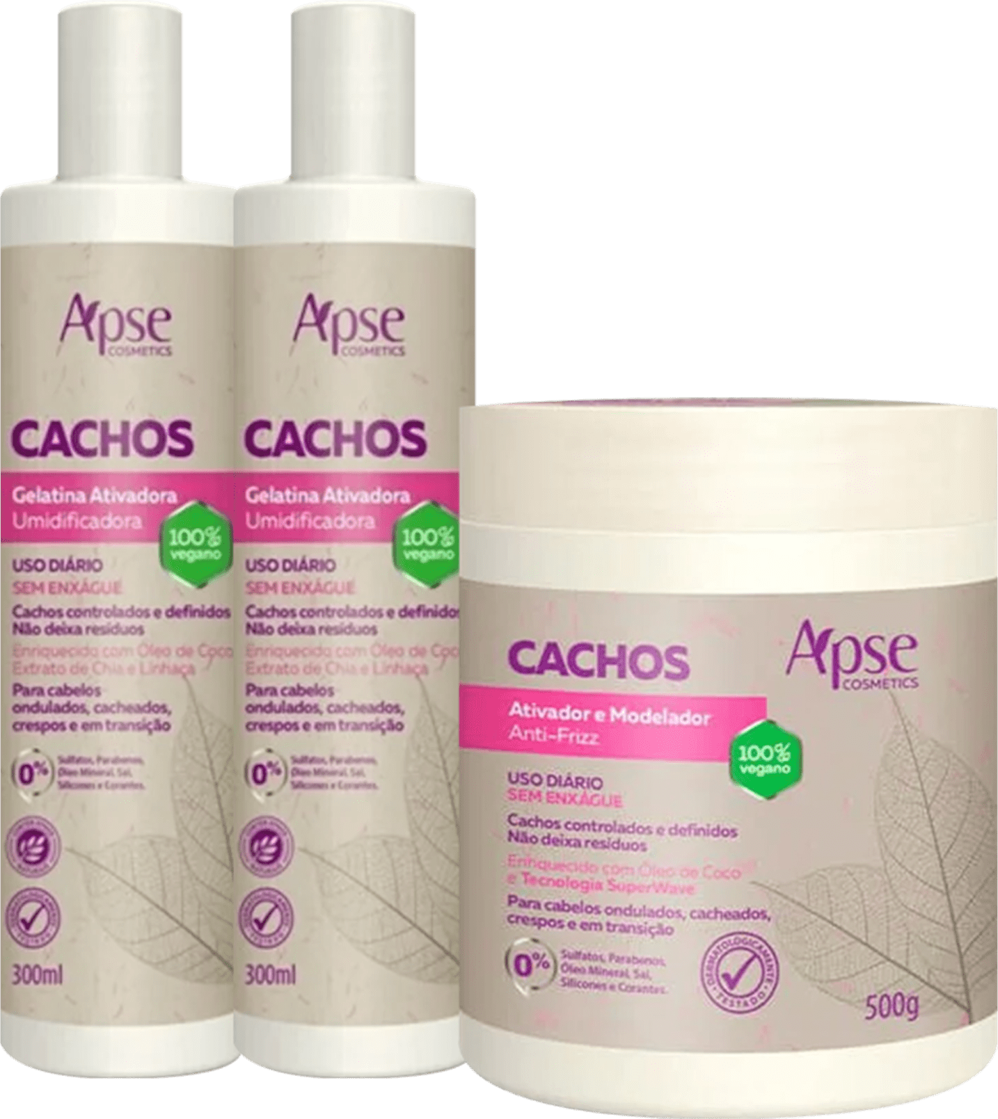 Apse Cachos Ativador e 2 Cachos Gelatina 300 ml