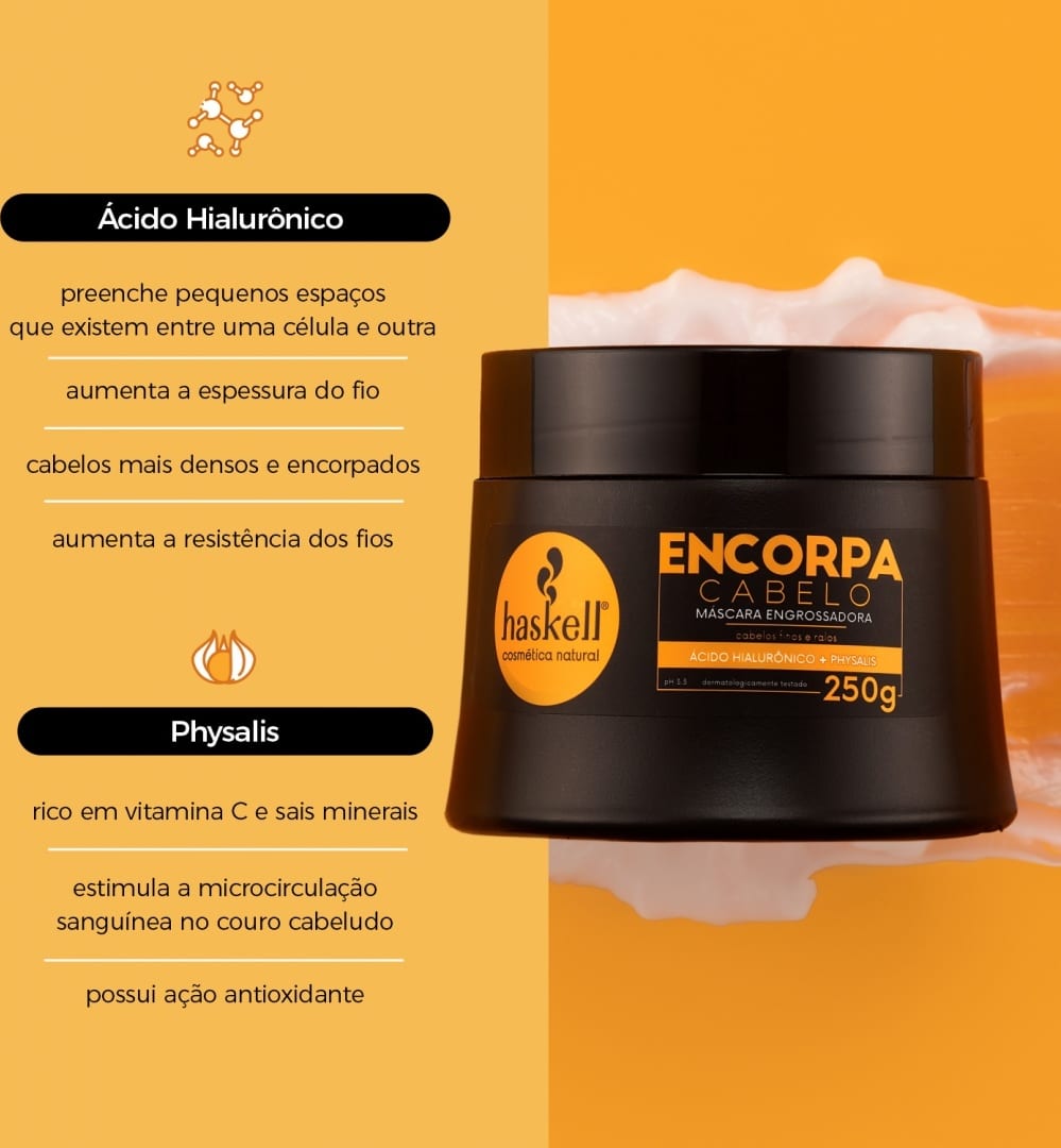 Haskell Encorpa Cabelo Kit Cabelos Finos e Ralos 4 Produtos