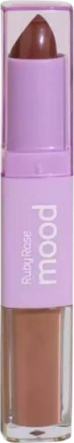 Batom Duo Ruby Rose Mood Vitamina e Cm05 3,2g