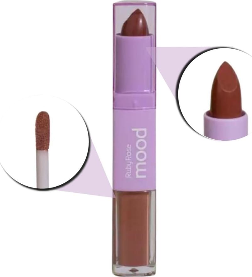 Batom Duo Ruby Rose Mood Vitamina e Cm10 3,2g