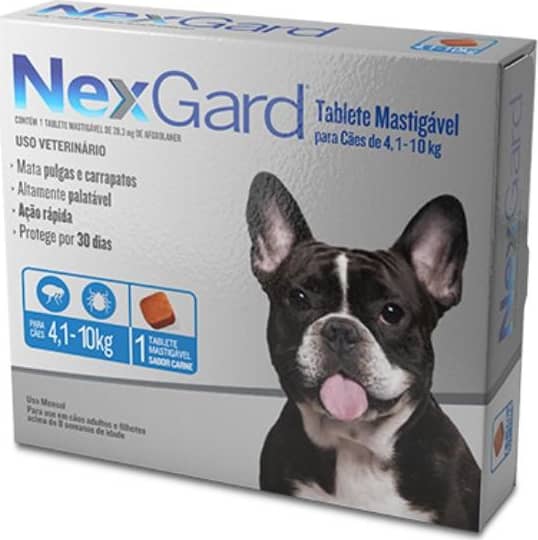 Nexgard Tablet Mastigável 4,1 - 10kg Sabor Carne
