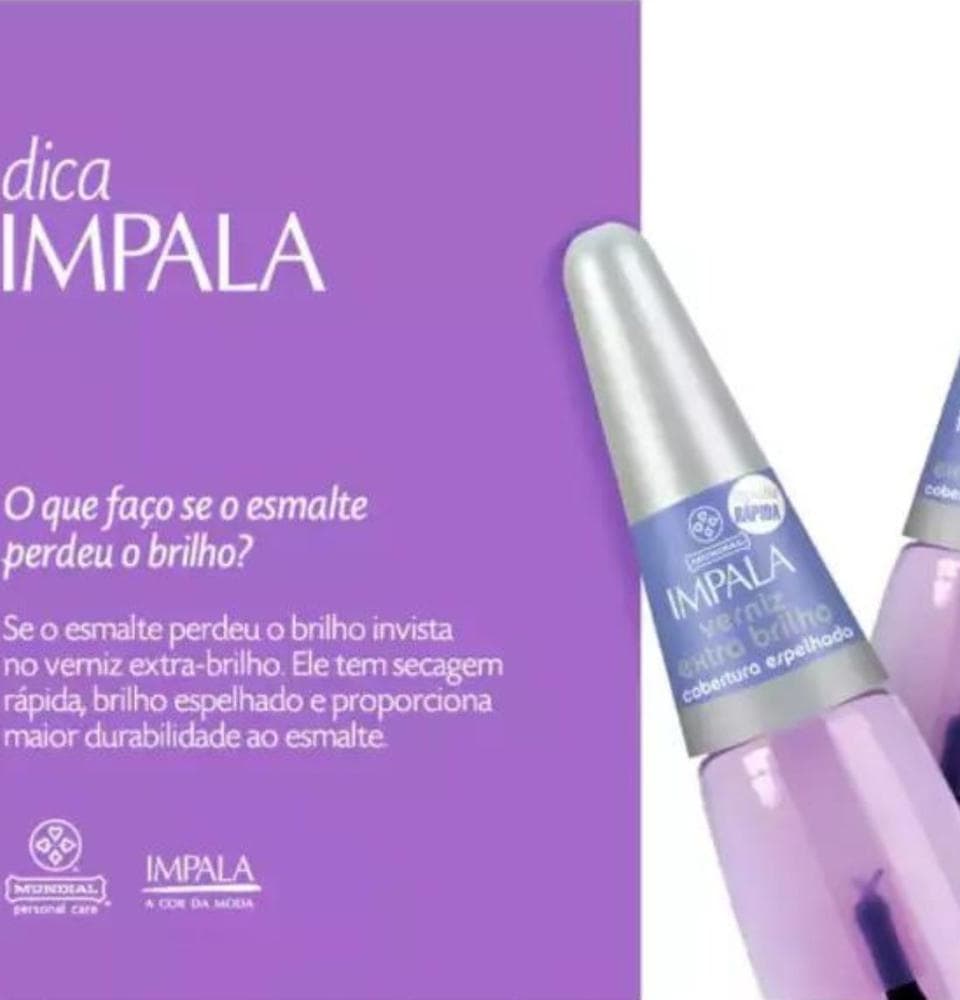 Kit Esmalte Verniz Impala Extra Brilho 7,5ml C/9