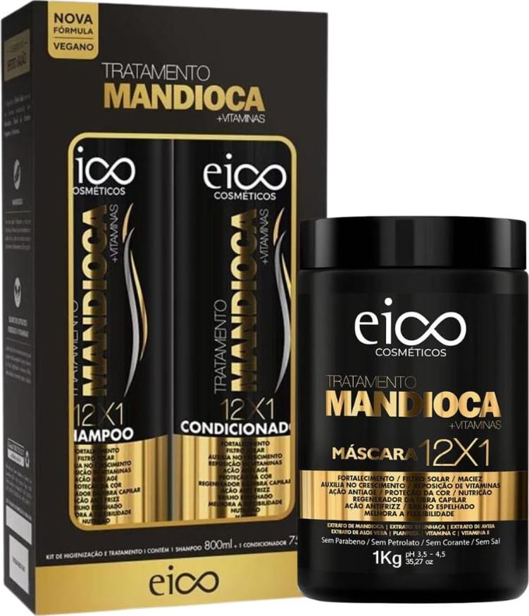 Kit Eico Tratamento Mandioca + Vitaminas C/3