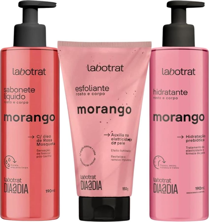 Kit Labotrat Rosto e Corpo Morango C/3