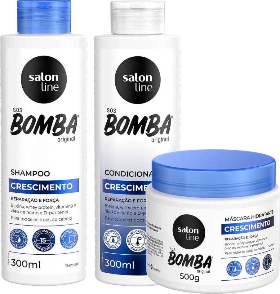 Kit Salon Line Sos Bomba Crescimento C/3
