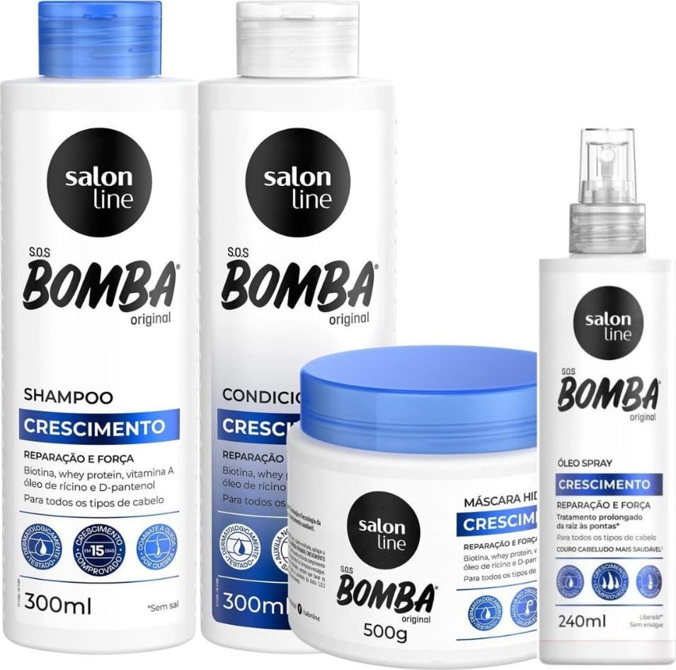 Kit Salon Line Sos Bomba Crescimento C/4