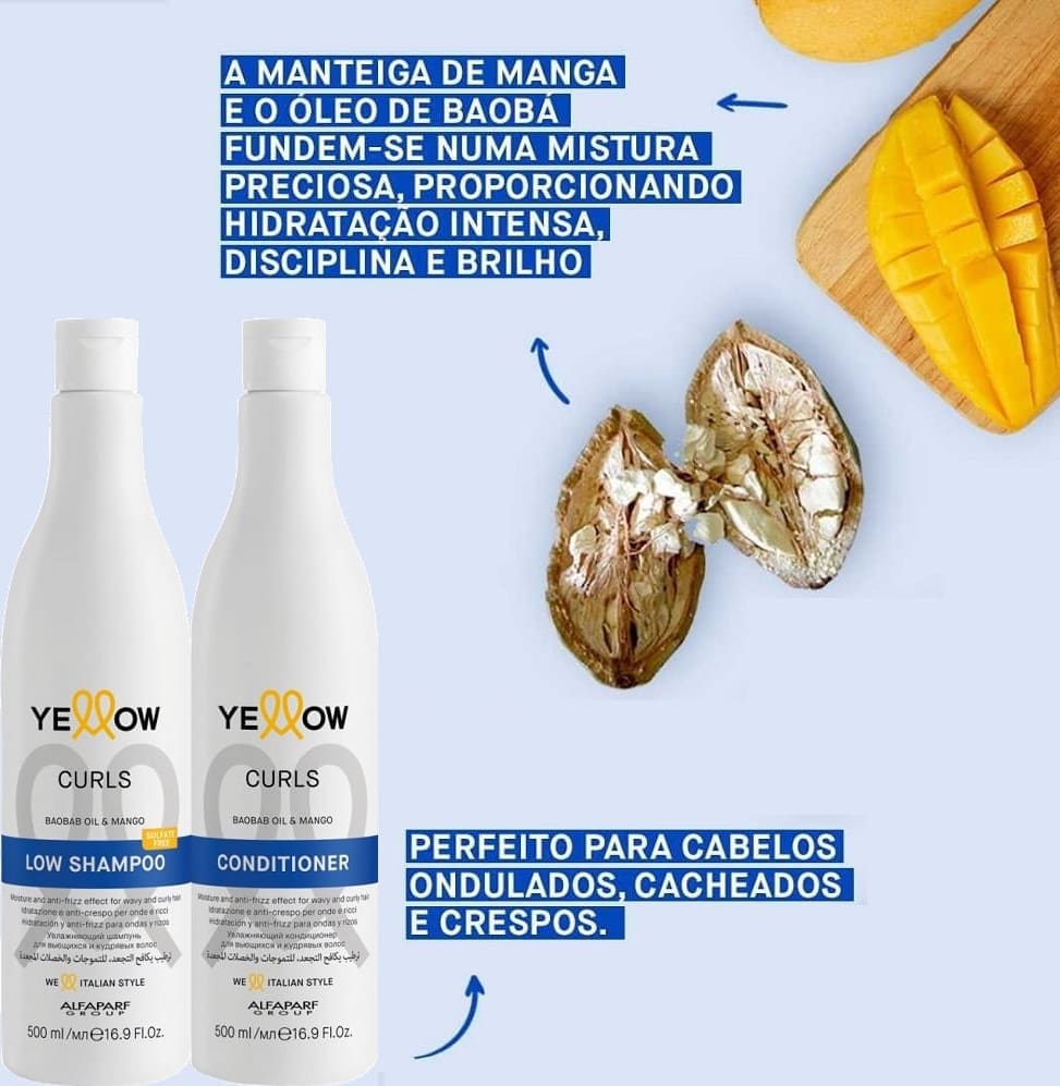 Kit Shampoo e Condicionador Yellow Curls Pequeno