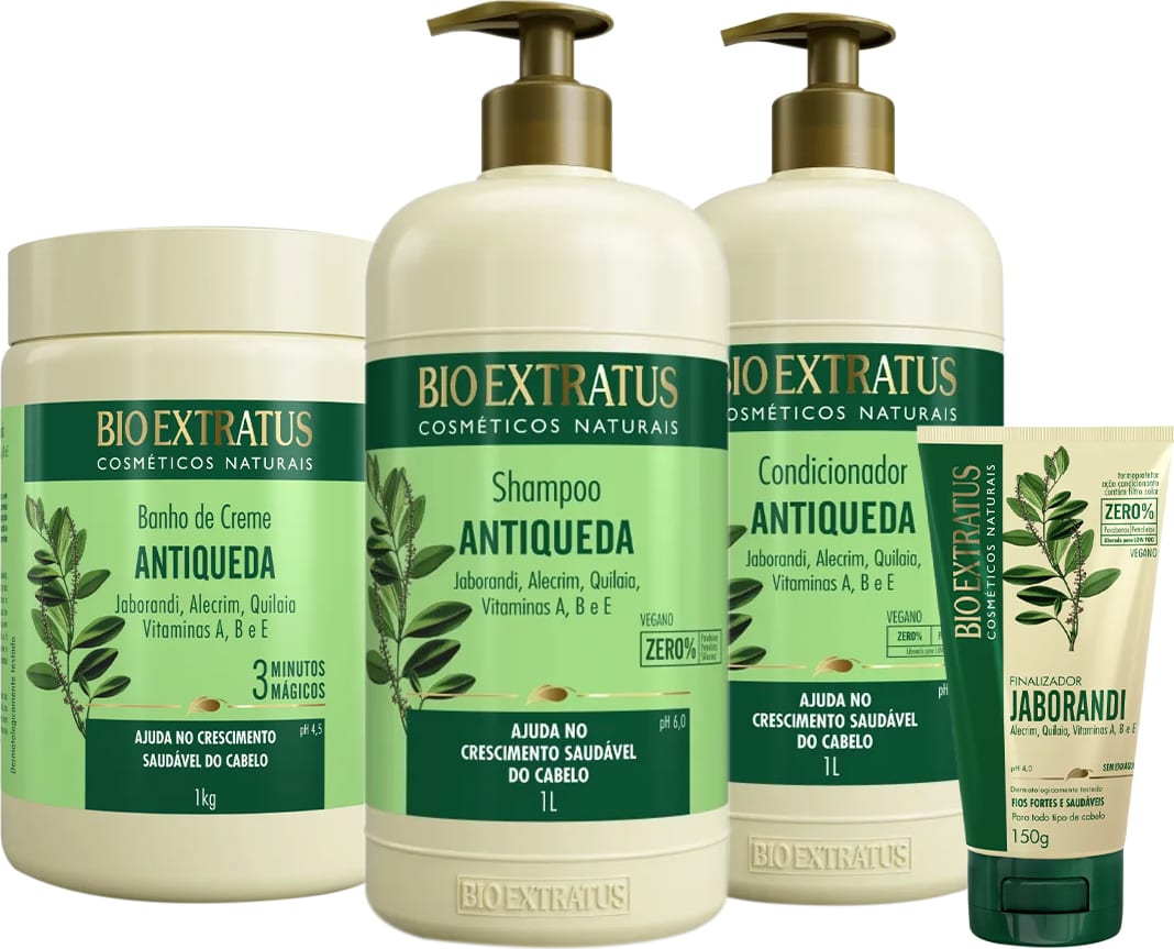 Kit Bio Extratus Jaborandi Antiqueda Shampoo Litro Condicionador ...