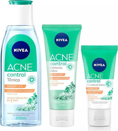 Kit Nivea Acne Control Hidratante + Tônico + Esfoliante