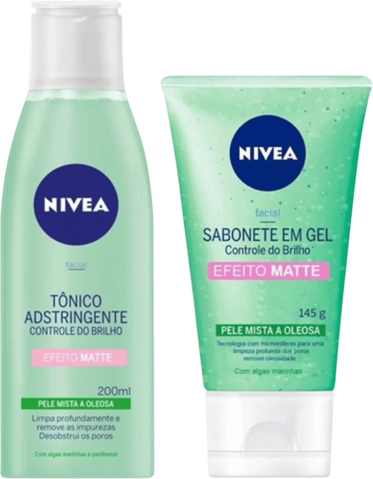 Kit Nivea Facial Matte Skin Care Sabonete Gel + Tônico