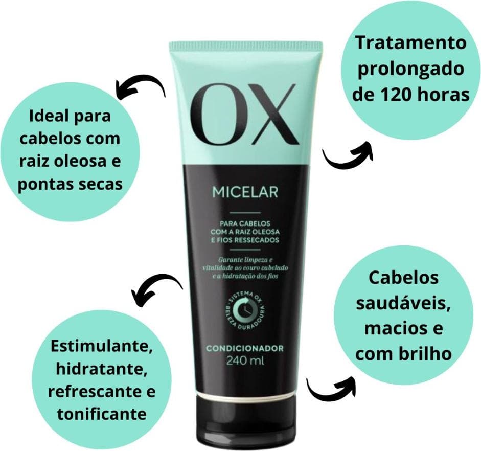 Condicionador OX Cosméticos Micelar 240ml | Beleza na Web