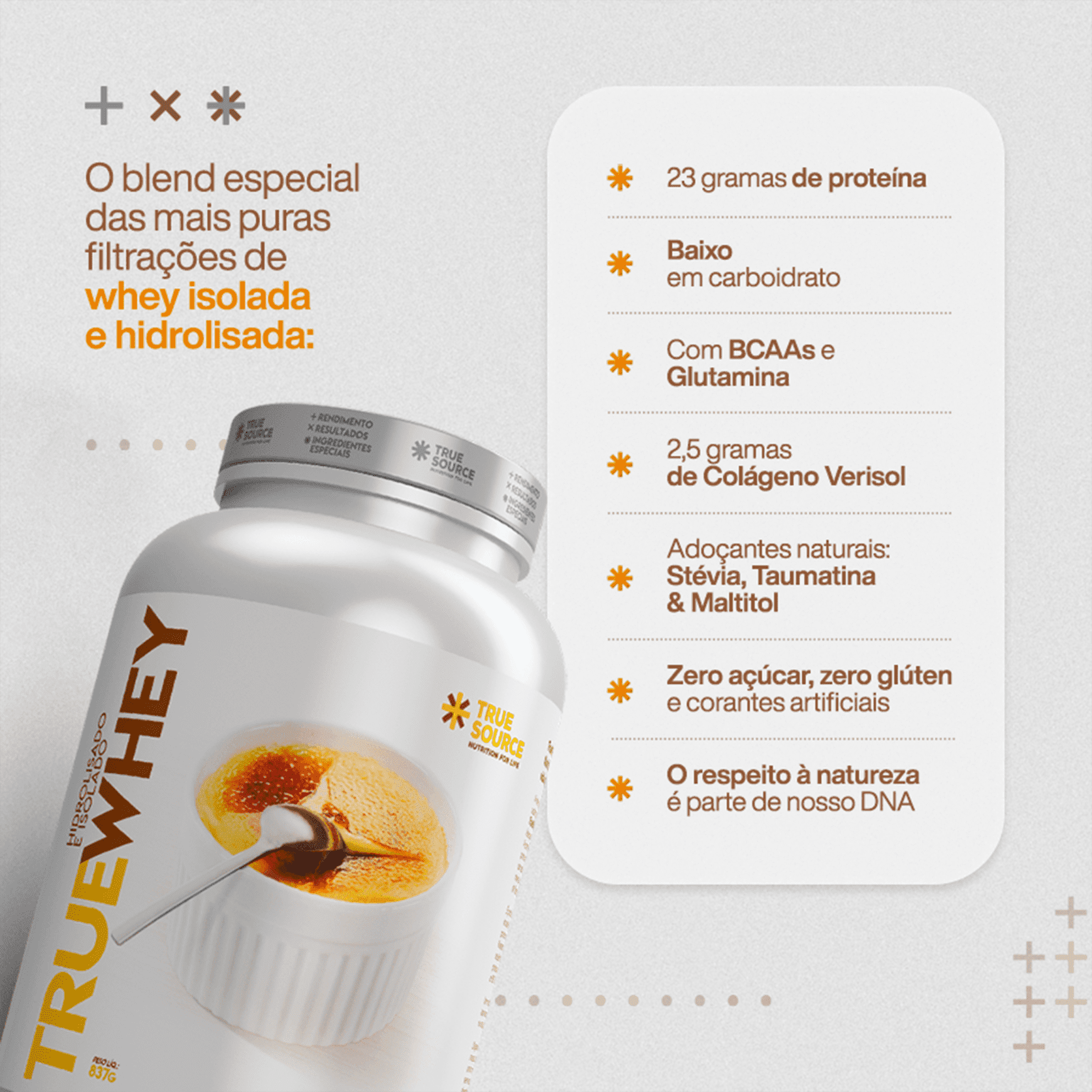 Suplemento Alimentar em Pó True Source True Whey Protein Crème Brûllè ...