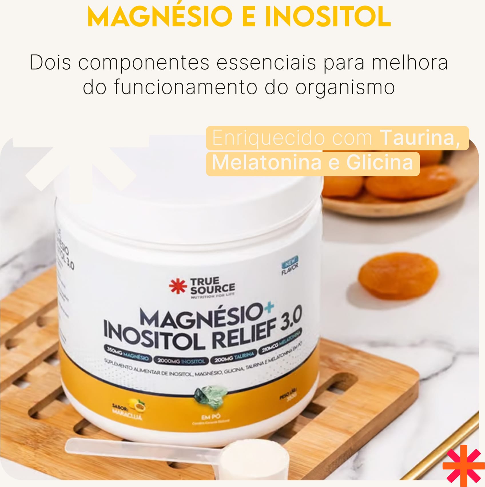 Suplemento True Source Magnésio + Inositol Relief 3.0 Maracujá | Beleza ...