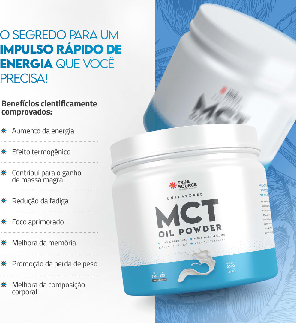 Suplemento Alimentar True Source MCT Oil Powder Sem Sabor | Beleza Na Web