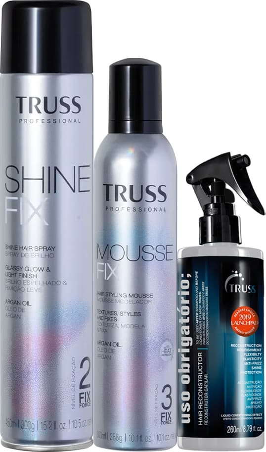Kit TRUSS Mousse Fix + Shine Fix + Uso Obrigatório | Beleza na Web
