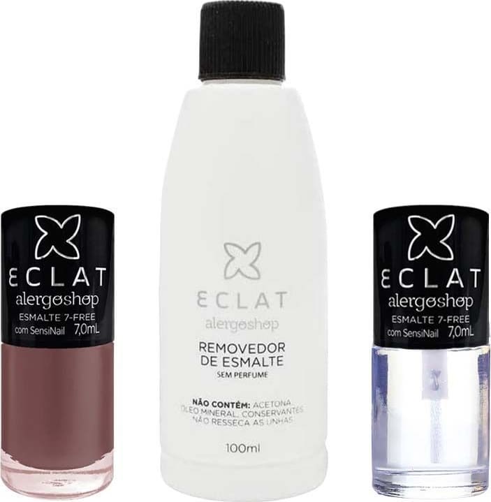 KIT Esmaltes Araucária + Top Coat + Removedor Alergoshop