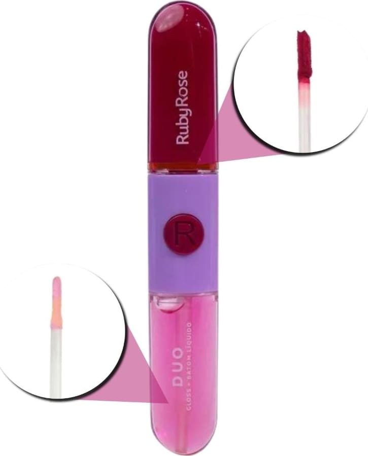 Gloss + Batom Líquido Duo Ruby Rose Ld03 9,6g