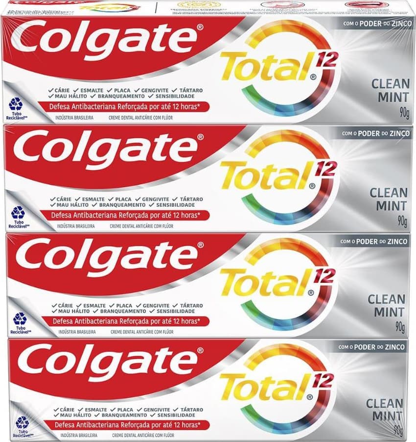 Creme Dental Colgate Total 12 Clean Mint 90g 4un
