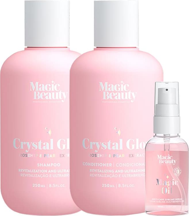 Kit Magic Beauty Crystal Glow - Shampoo 250ml e Condicionador 250ml e ...