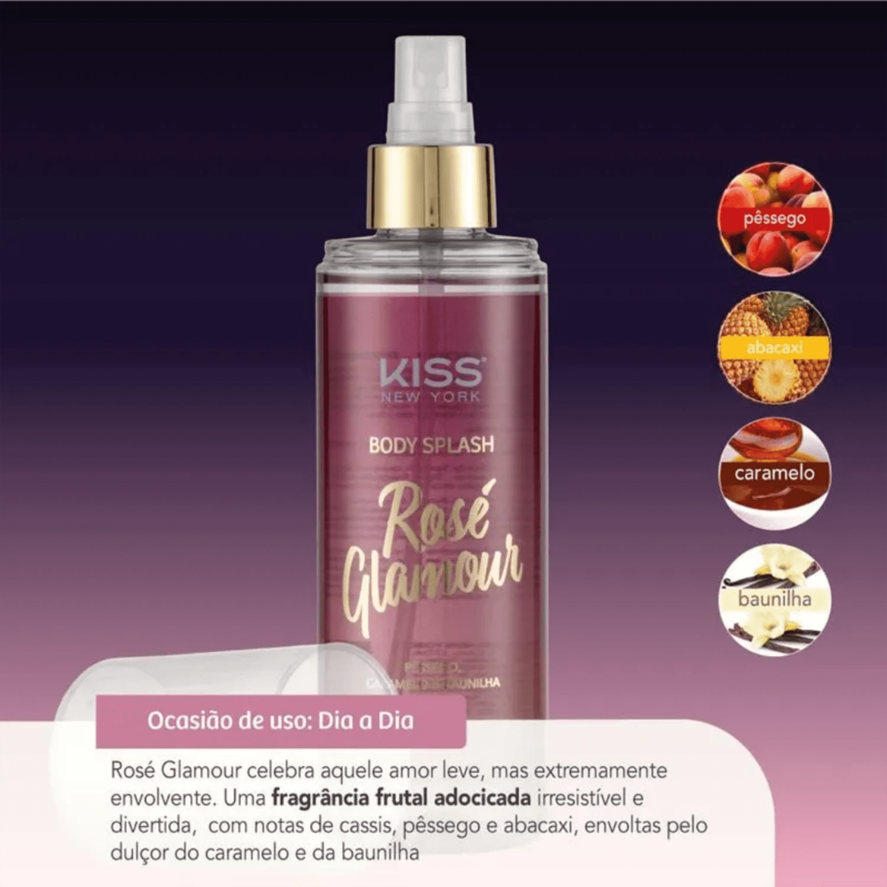 Kiss New York Rosé Glamour Body Splash | Beleza na Web