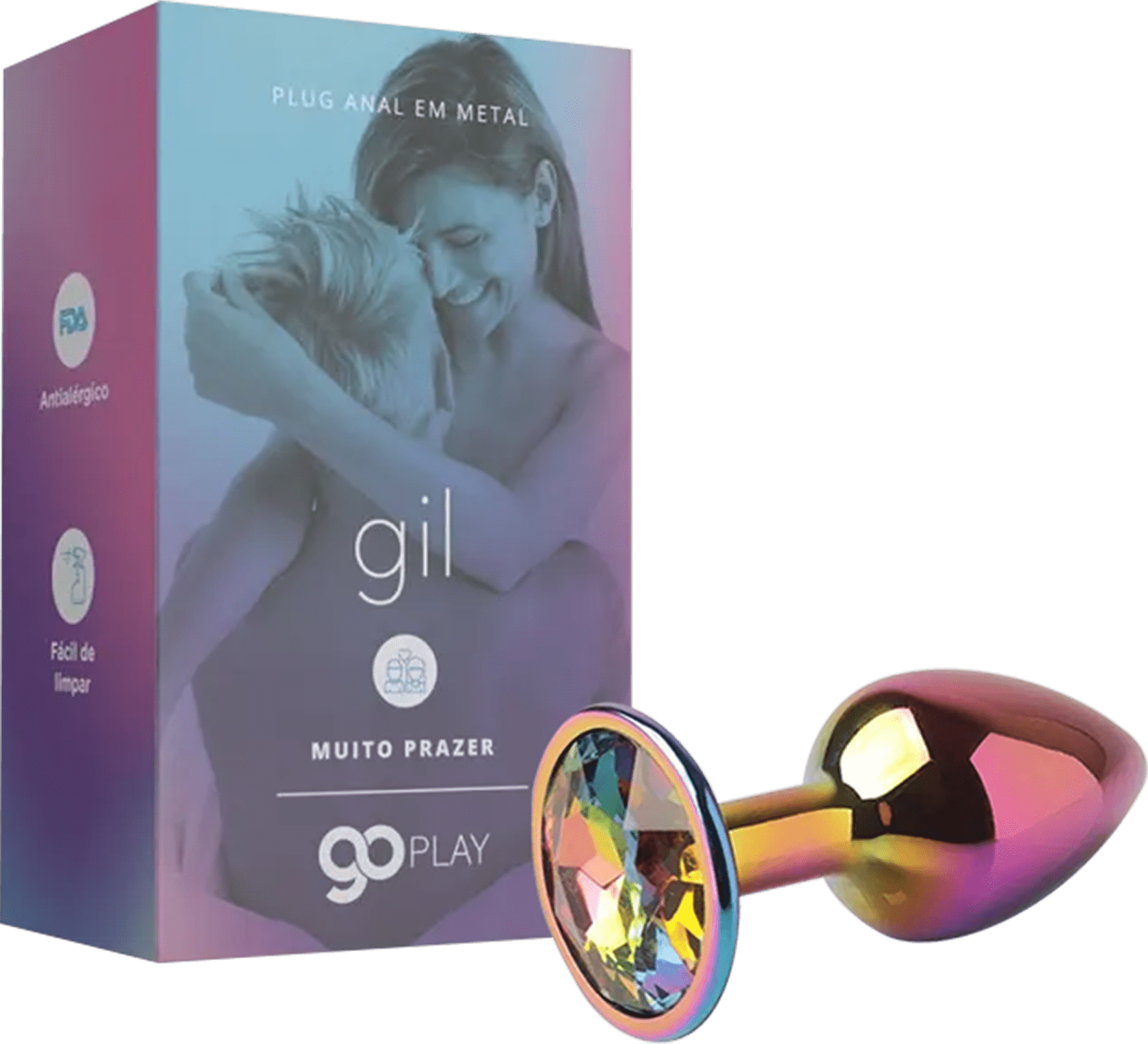 Plug Anal A Sós Go Play Gil Furta-Cor em Metal | Beleza na Web