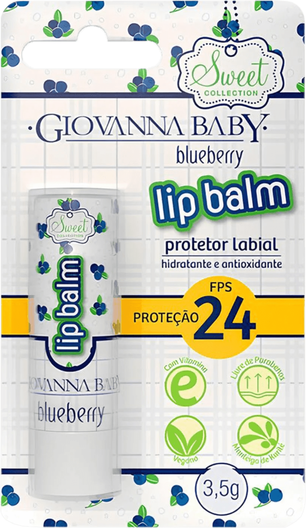 Lip Balm Giovanna Baby Fps 24 3,5g Blueberry