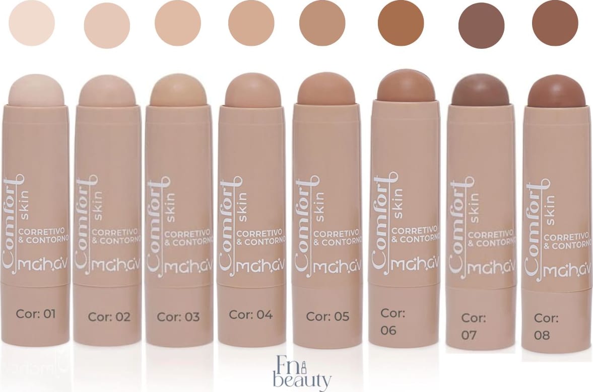Corretivo e Contorno Cremoso em Stick Bastão Comfort Skin Mahav 6,5g Cor:C4