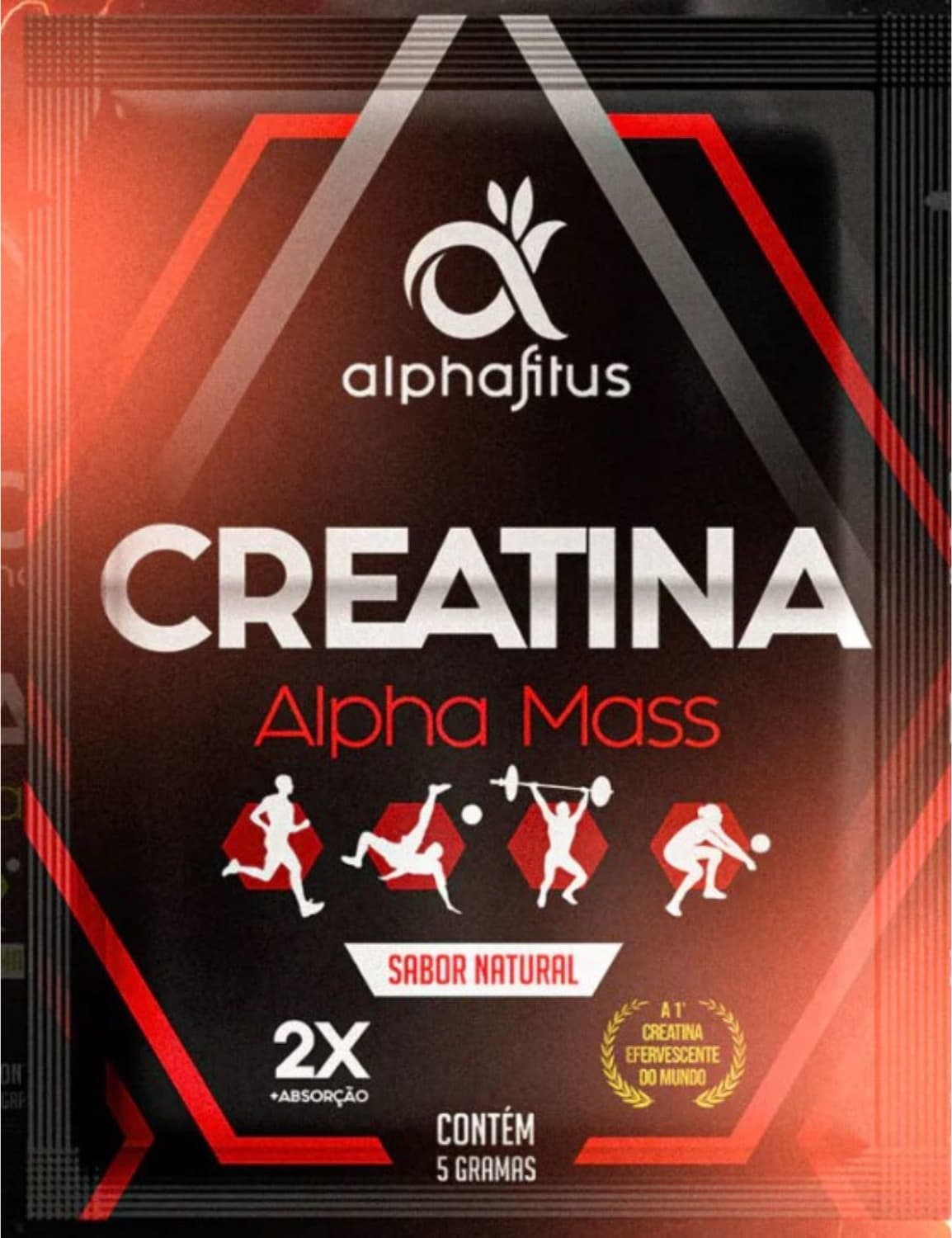 Creatina Alpha Mass Efervescente Natural Com 30 Sachês De 5g