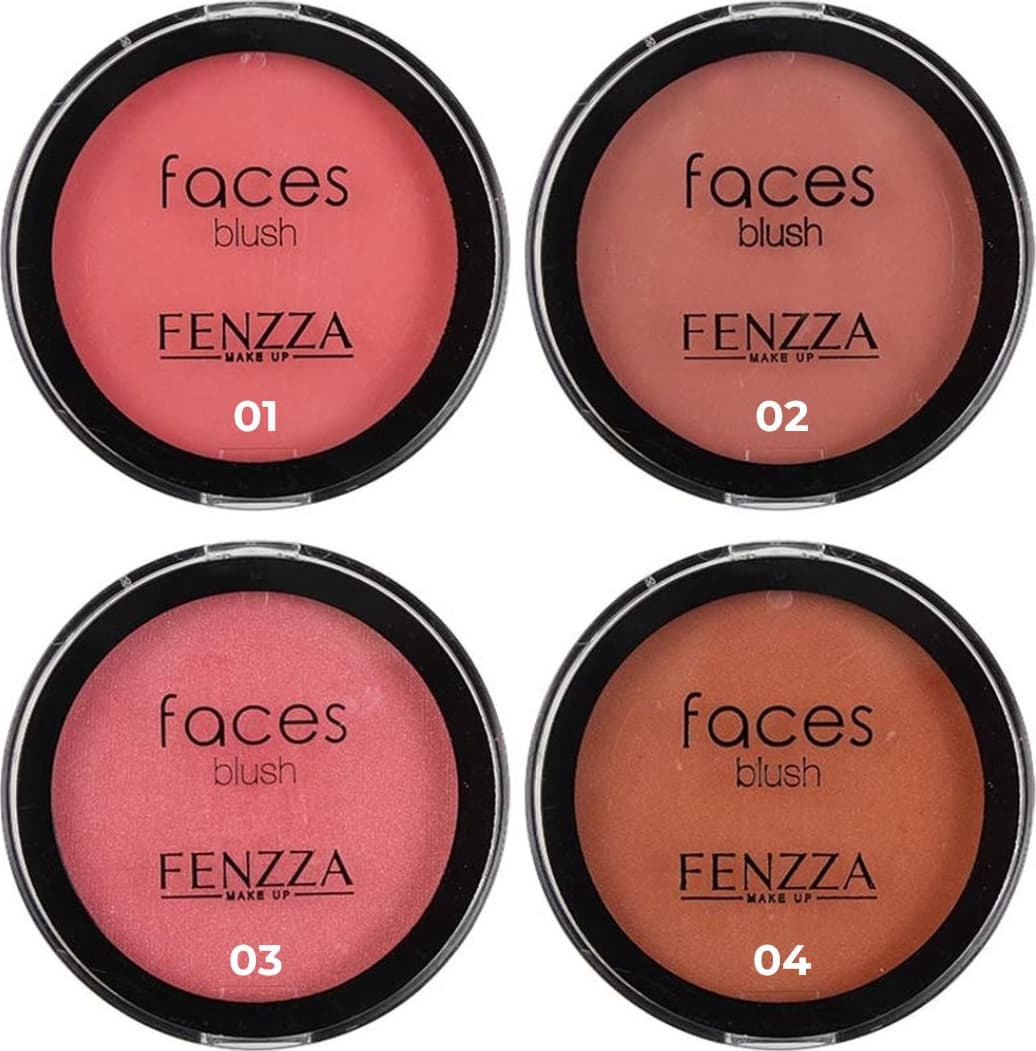 Blush Compacto Fenzza Faces Ref. BS03 Cor 01