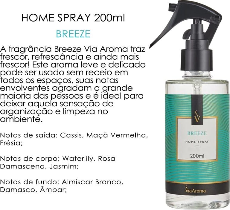 Home Spray Aromatizador Breeze 200ml Via Aroma