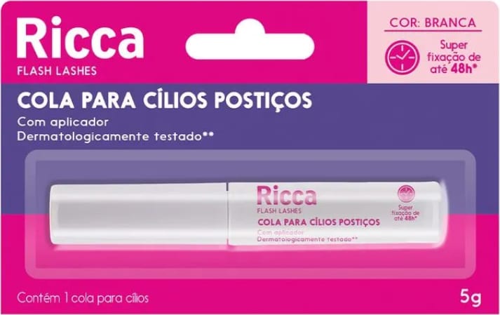 Ricca Cola Pincel 48h - Cola Para Cílios Postiços 5g