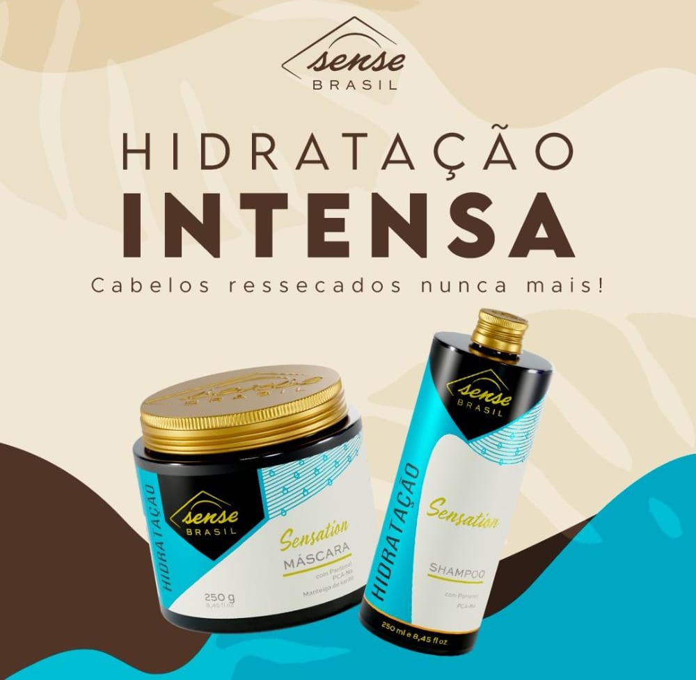 Kit Shampoo e Máscara Sense Brasil Sensation Hidratação Intensa e ...