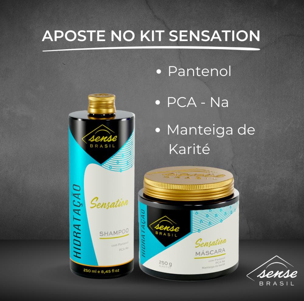 Kit Shampoo e Máscara Sense Brasil Sensation Hidratação Intensa e ...