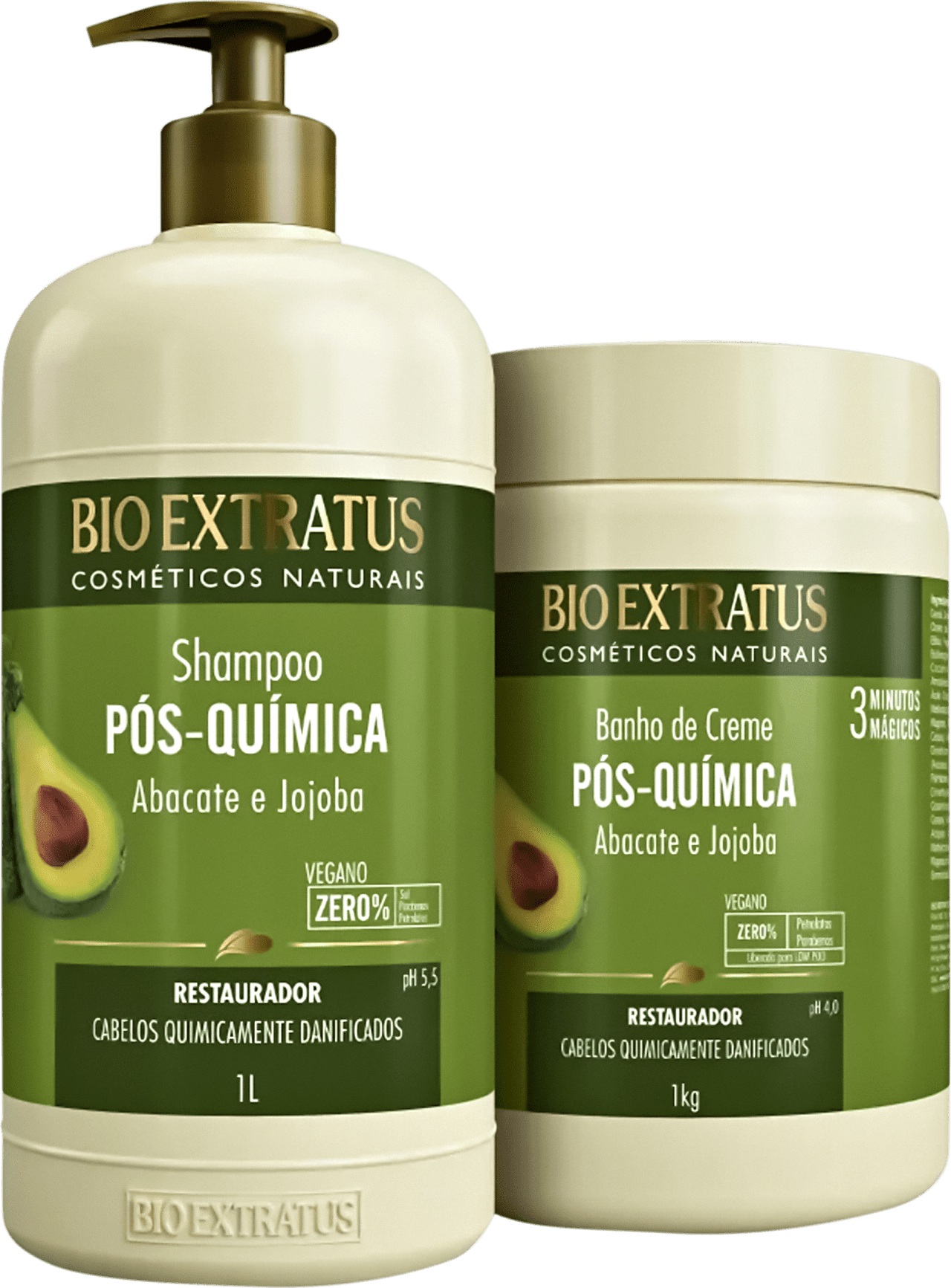 Kit Bio Extratus Pós Quimica Shampoo + Banho de Creme 1L/Kg