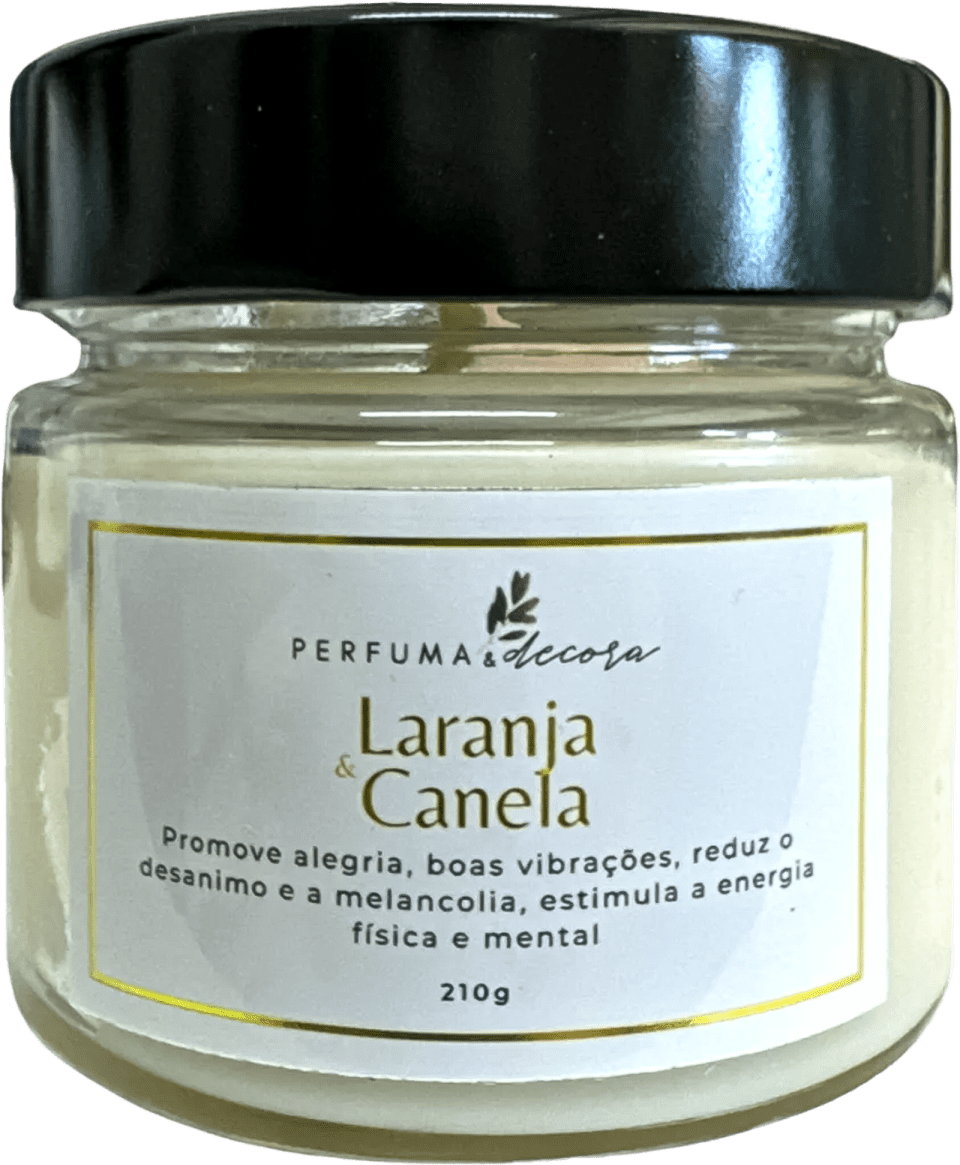 Vela natural com óleos essenciais| Laranja com canela - 210g