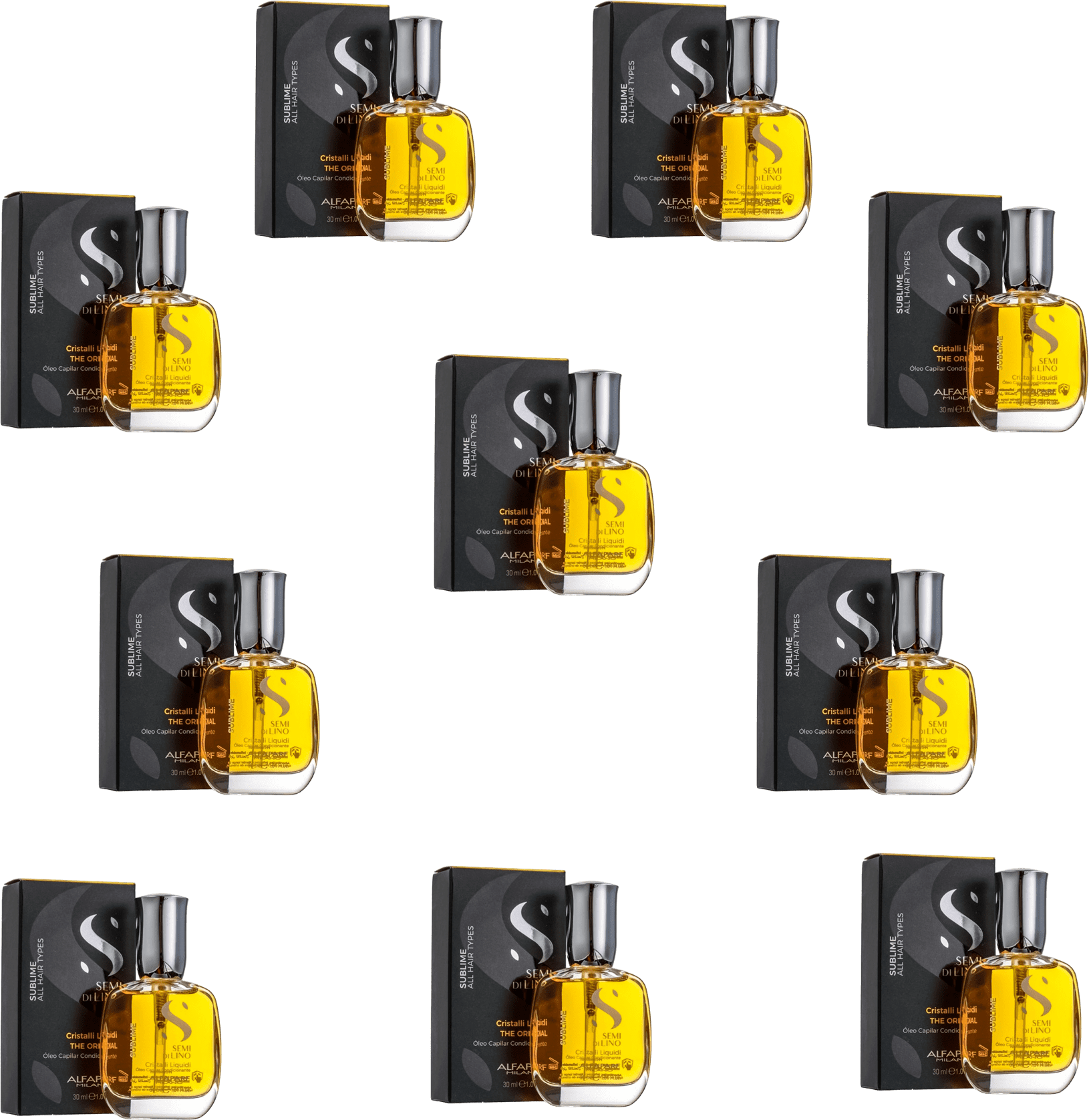 Kit 10 Óleo Cristalli Semi Di Lino 30ml