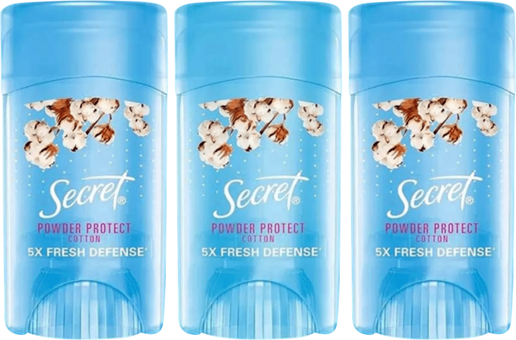 Kit 3x Desodorantes Em Gel Secret Powder Protect Algodão