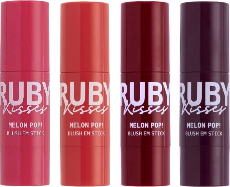 Kit Blush em Stick Ruby Kisses Melon Pop! Com 4