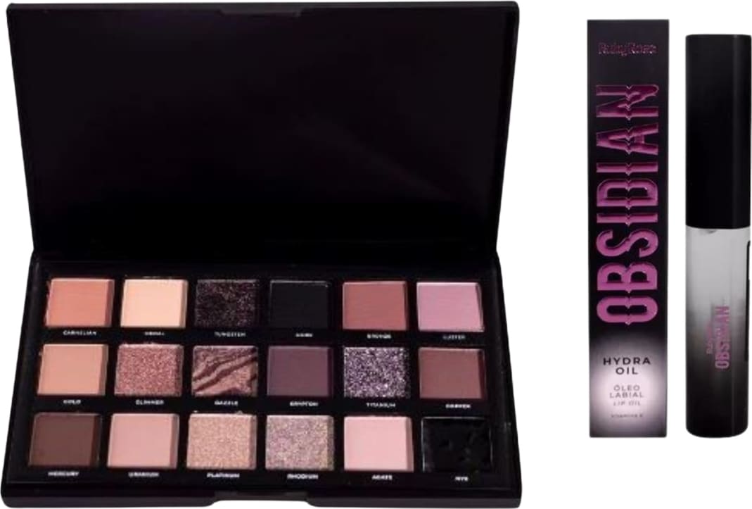 Kit Ruby Rose Obsidian Paleta de Sombras Precious + LipOil