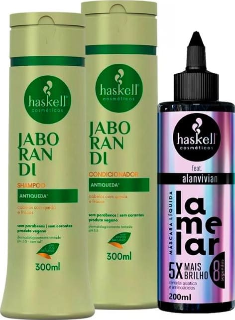 Kit Haskell Shampoo/Cond Jaborandi 300ml + Máscara Lamelar
