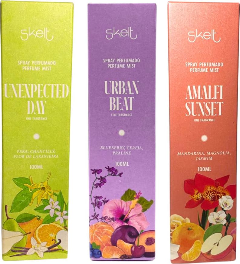 Kit Perfume Spray Perfumado Skelt Com 3 100ml