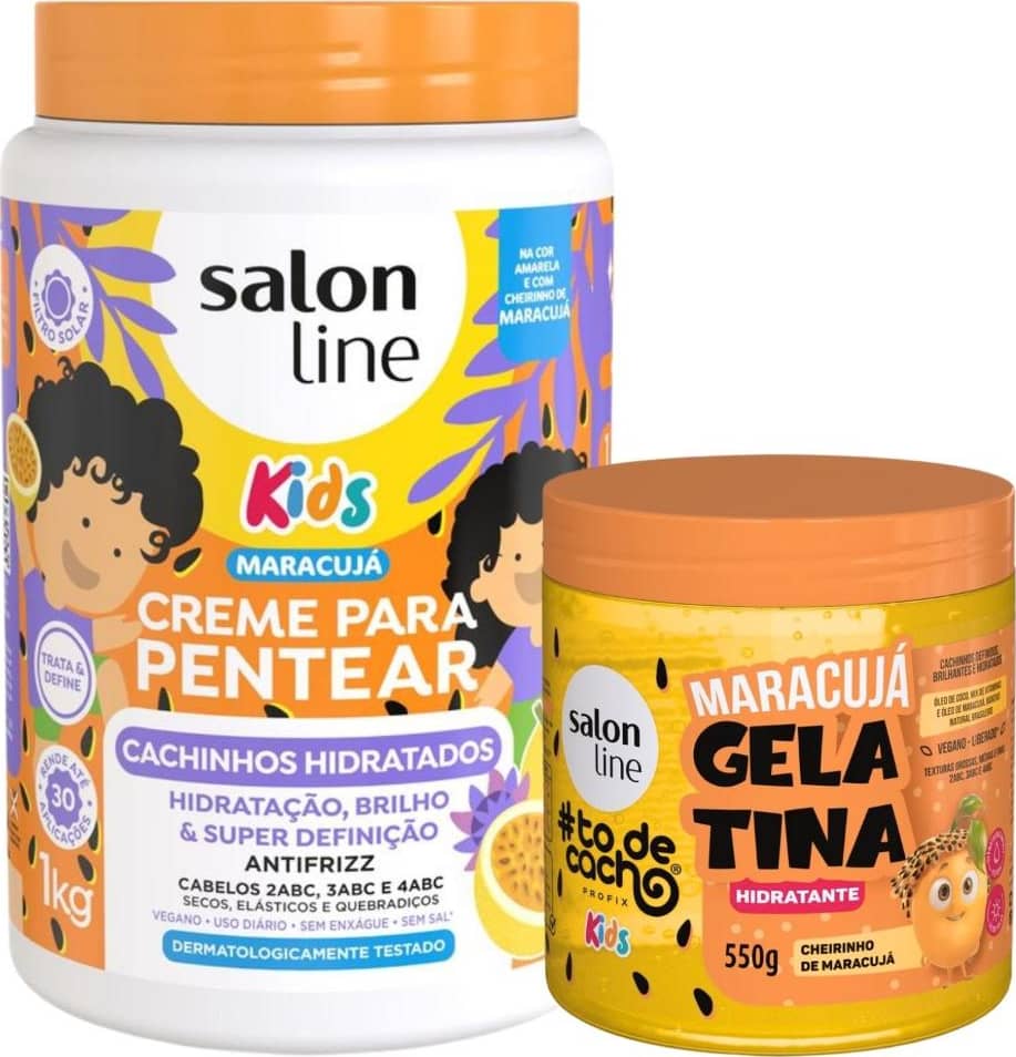 Kit Salon Line Kids: 2 Cremes e 2 Gelatinas Melão e Maracujá